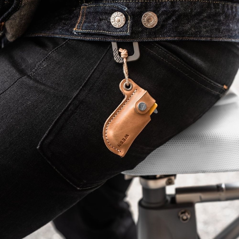 Microblade Leather Sheath | Keychain Pocket Knife | WESN & WESN